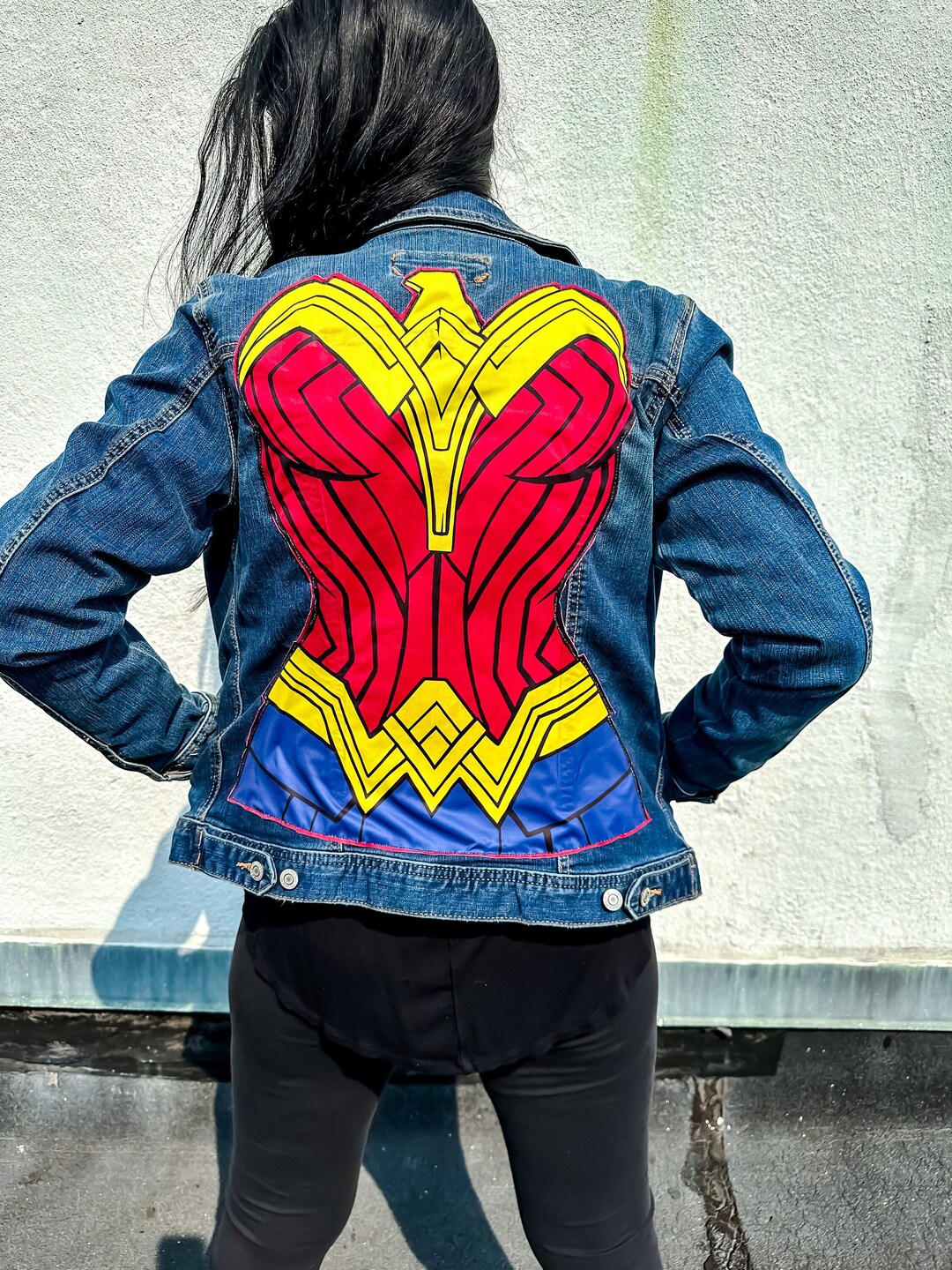Wonder Woman Jean Jacket | Upcycled Marvel Denim Rework | Super Hero ...
