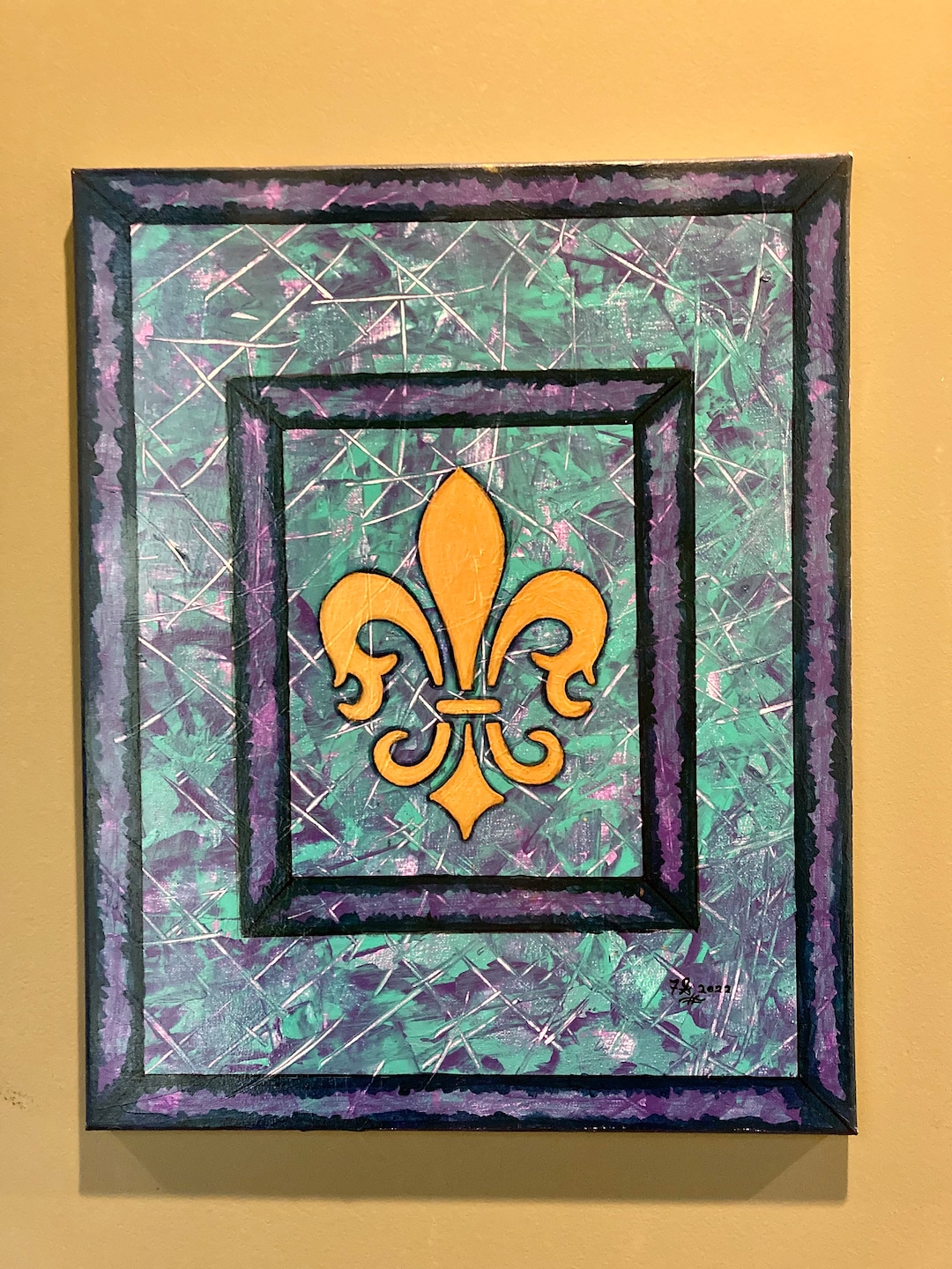 Fleur De Lis Acrylic Painting - Etsy