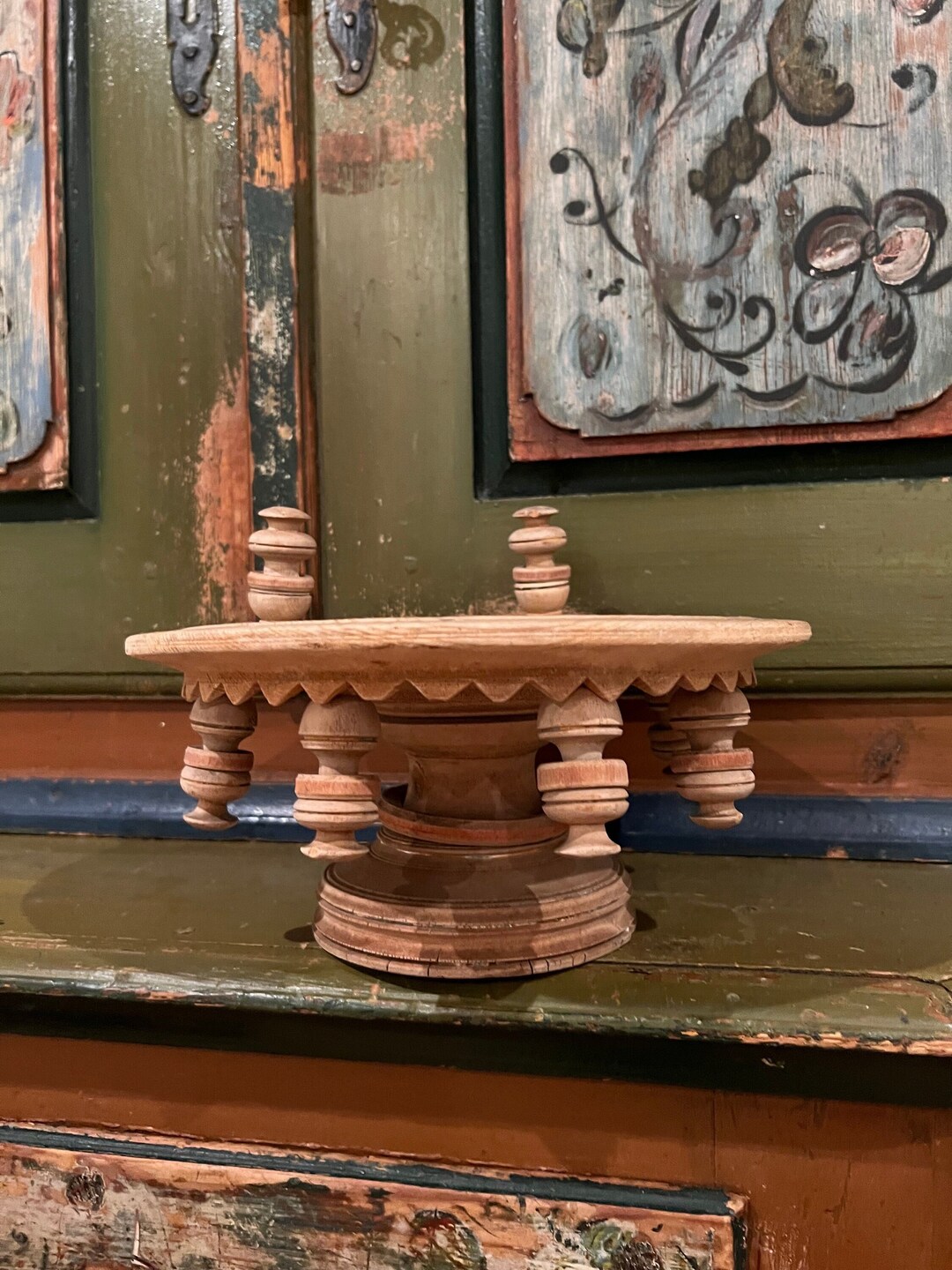 1800s RUSTIC Antique Norwegian Cake Stand, Rare Museum Quality ...