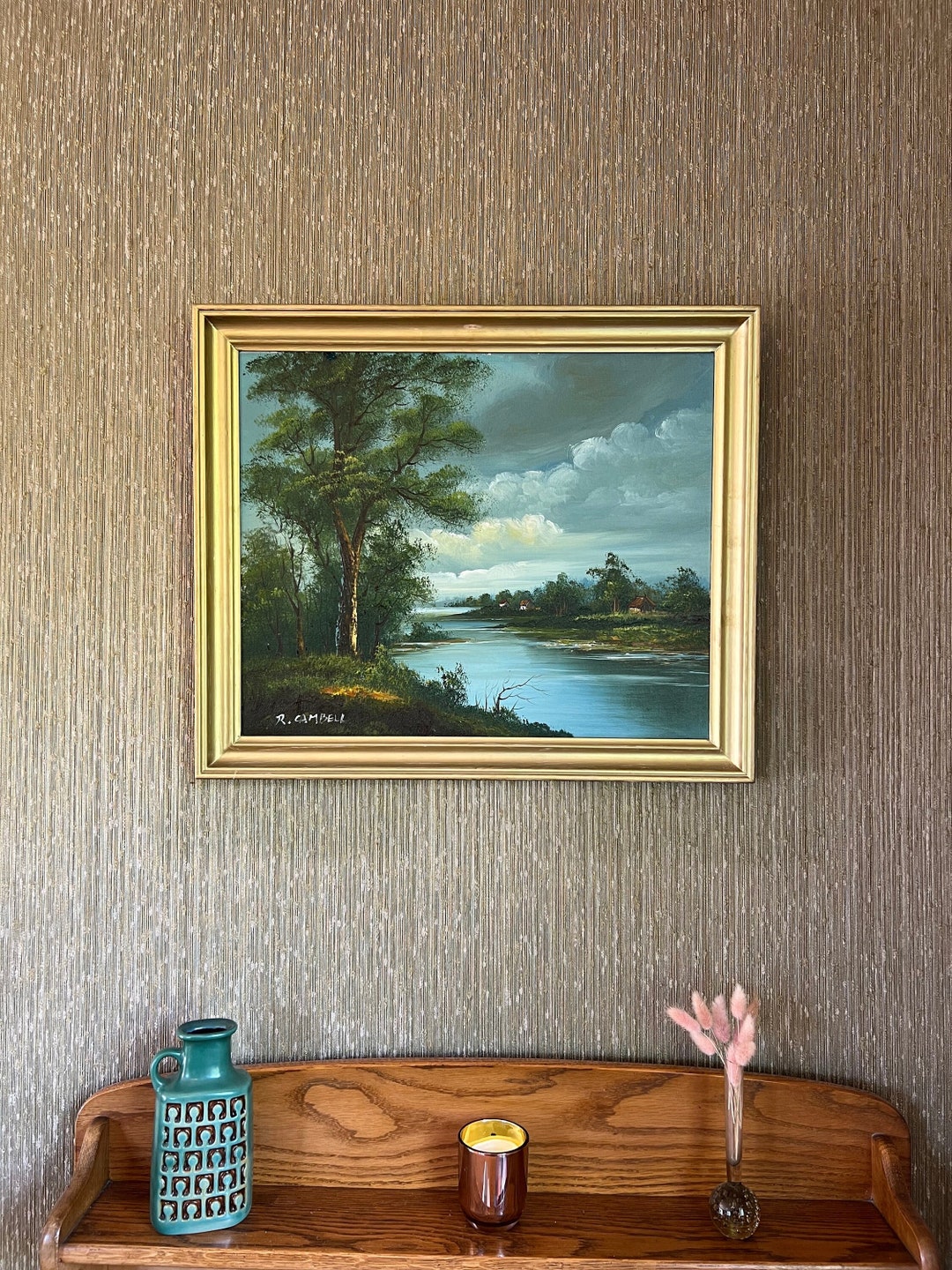 Stunning Oil Painting, 20th Century Barbizon School Landscape "forest ...