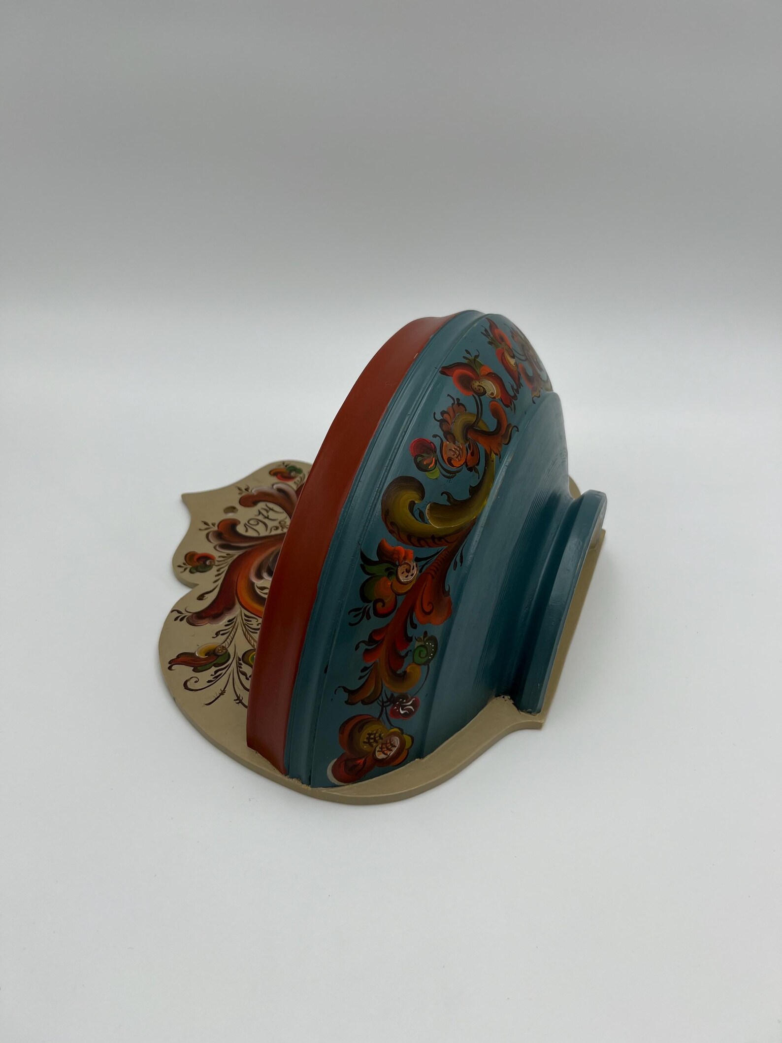 Dated 1974 Norwegian Rosemaling Wall Potte/ Wall Decor/ Flower Potte ...