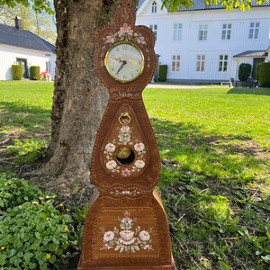 Ca.1970s Norwegian/scandinavian Rosemaling Clock/table Clock, Antique ...