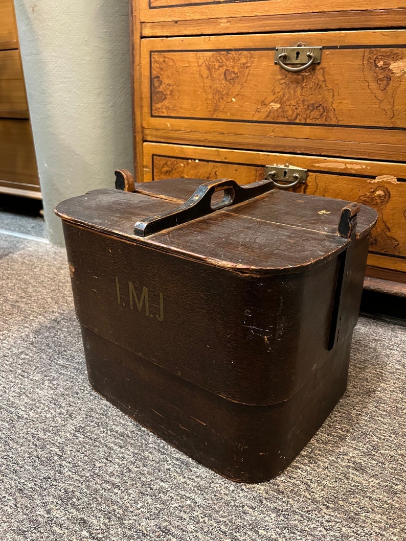 1800s' Antique Tine Box From Norway, Norwegian Folk Art, Handmade/ Hand ...