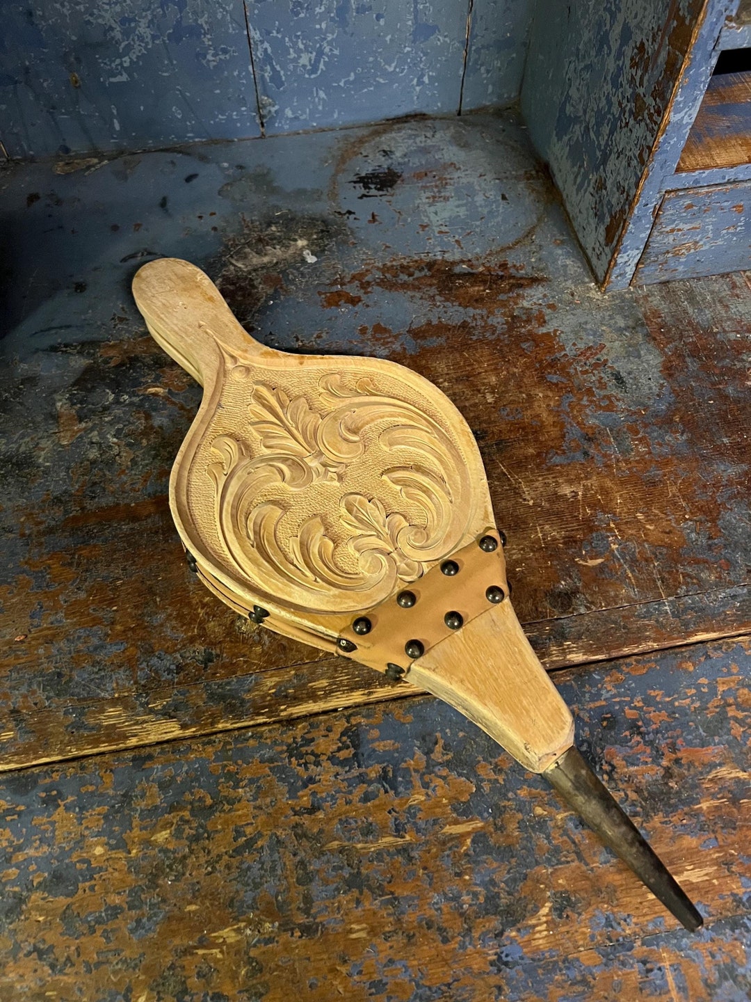 1970s Unique Handcrafted Fireplace Bellows/ Blower Norwegian Folkart ...