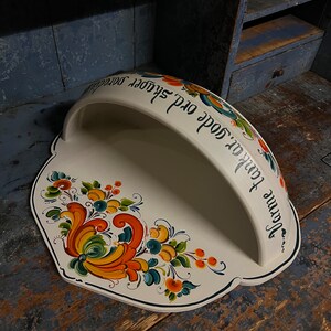Vintage 1980s Norwegian Rosemaling Wall Potte/ Wall Decor/ Flower Potte ...
