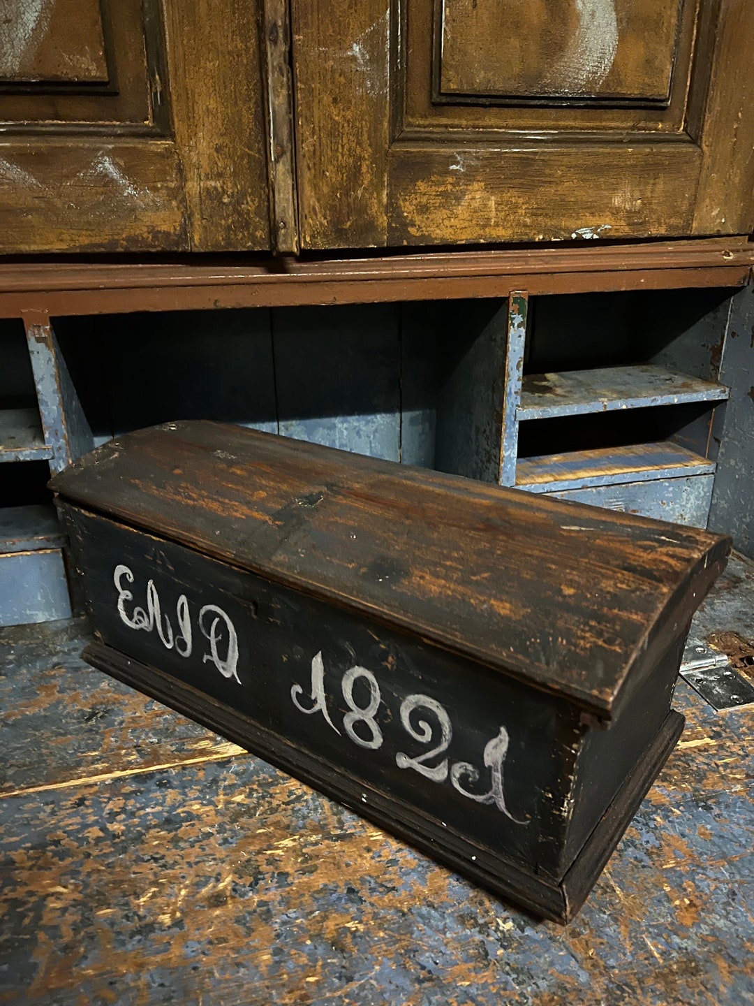 1821 Primitive Antique Norwegian Chest, Treasure Chest Box,pinewood ...