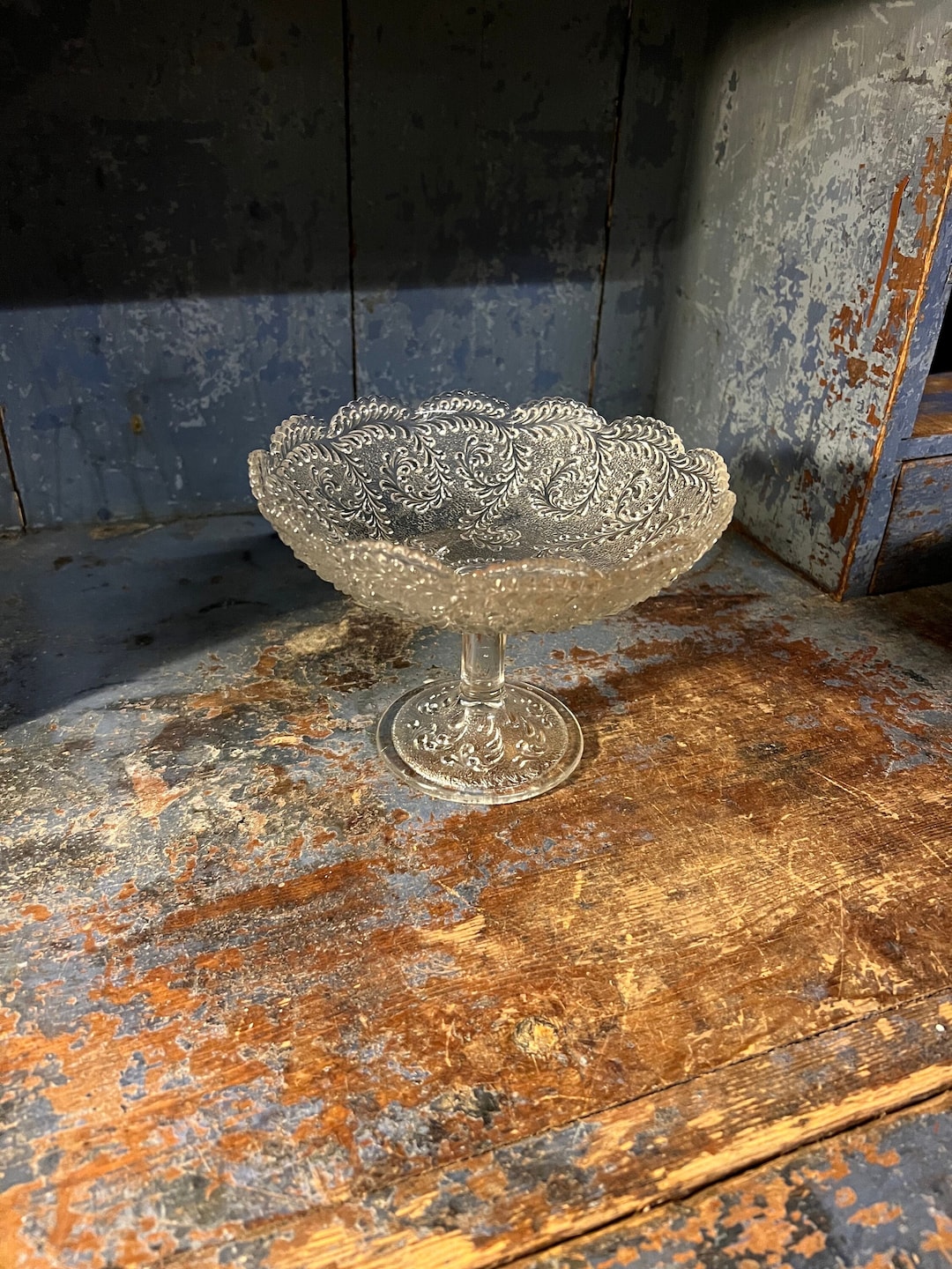 18/1900s Antique HOVIK Snacks/candy Stand in Press Glass, Quality ...