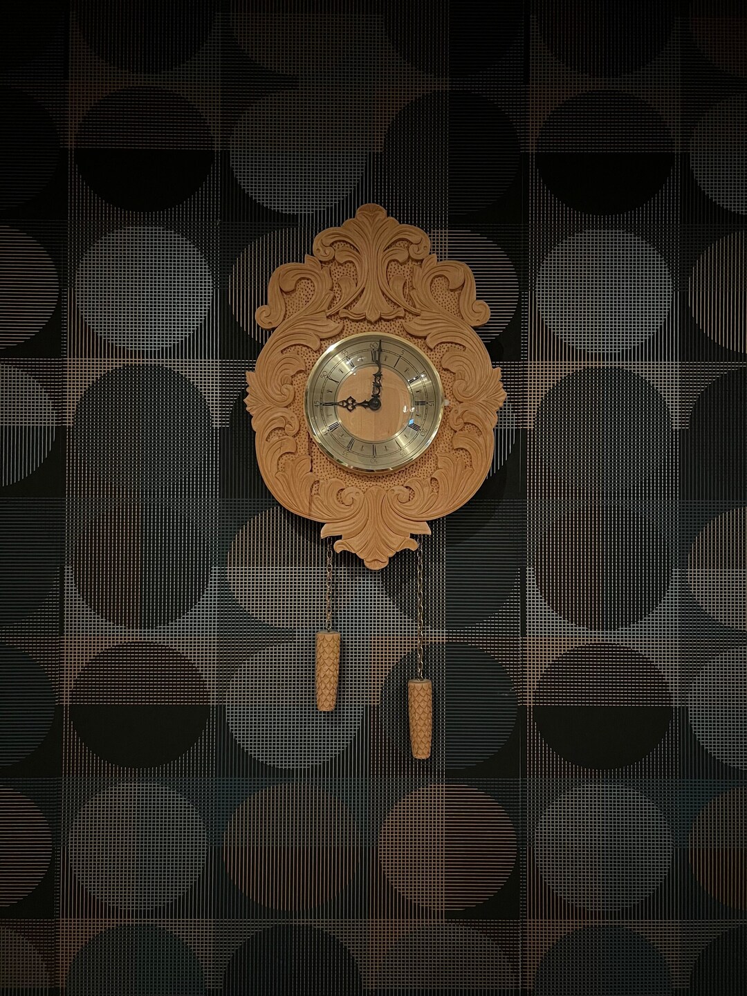 1980s UNIQUE Hand Carved Wall Clock From Telemark, Norwegian ...