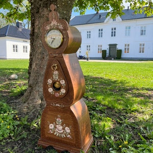 Ca.1970s Norwegian/scandinavian Rosemaling Clock/table Clock, Antique ...