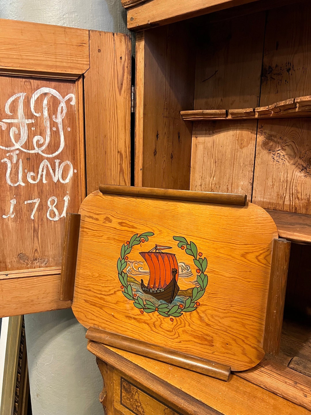 1940s' Norwegian Viking Ship Serving Tray With Handles/wall Decor From ...