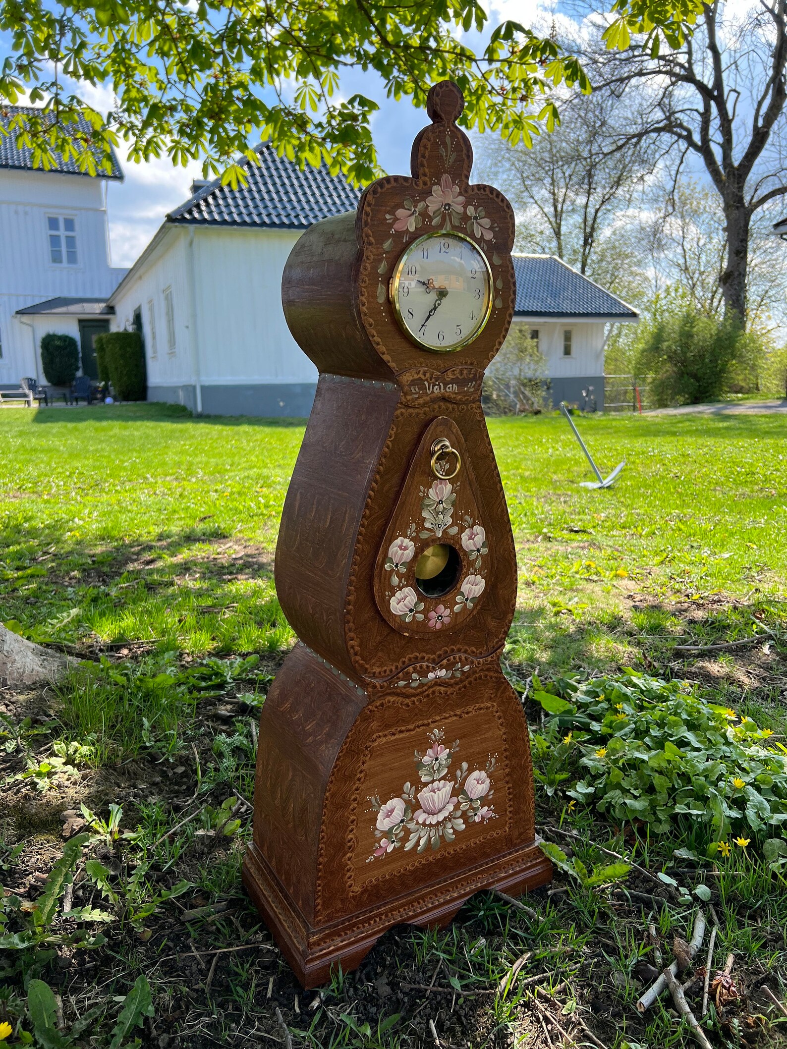 Ca.1970s Norwegian/scandinavian Rosemaling Clock/table Clock, Antique ...