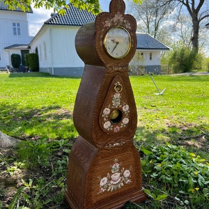 Ca.1970s Norwegian/scandinavian Rosemaling Clock/table Clock, Antique ...
