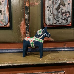 20.5cm Dala Horse Blue Swedish/scandinavian Handcrafted and Painted ...