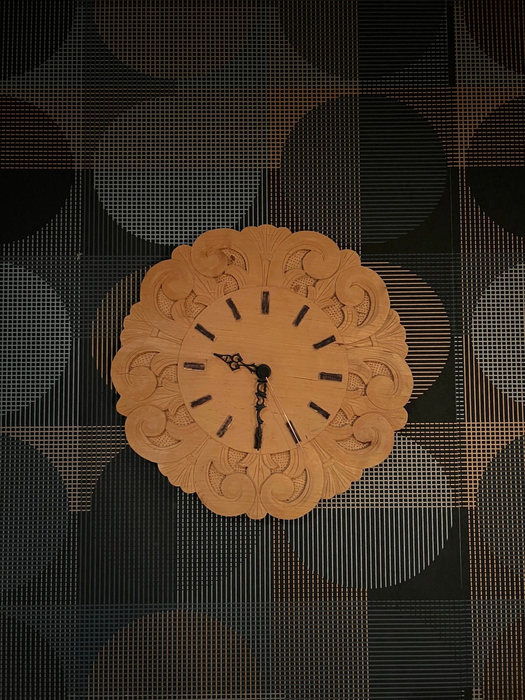 1970/80s Vintage Hand Carved Wall Clock From Telemark, Norwegian ...