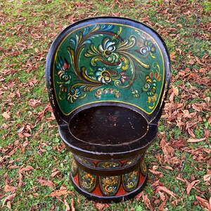 18/1900s Antique Rosemaling Stool / Kubbestol From Telemark, Norway ...