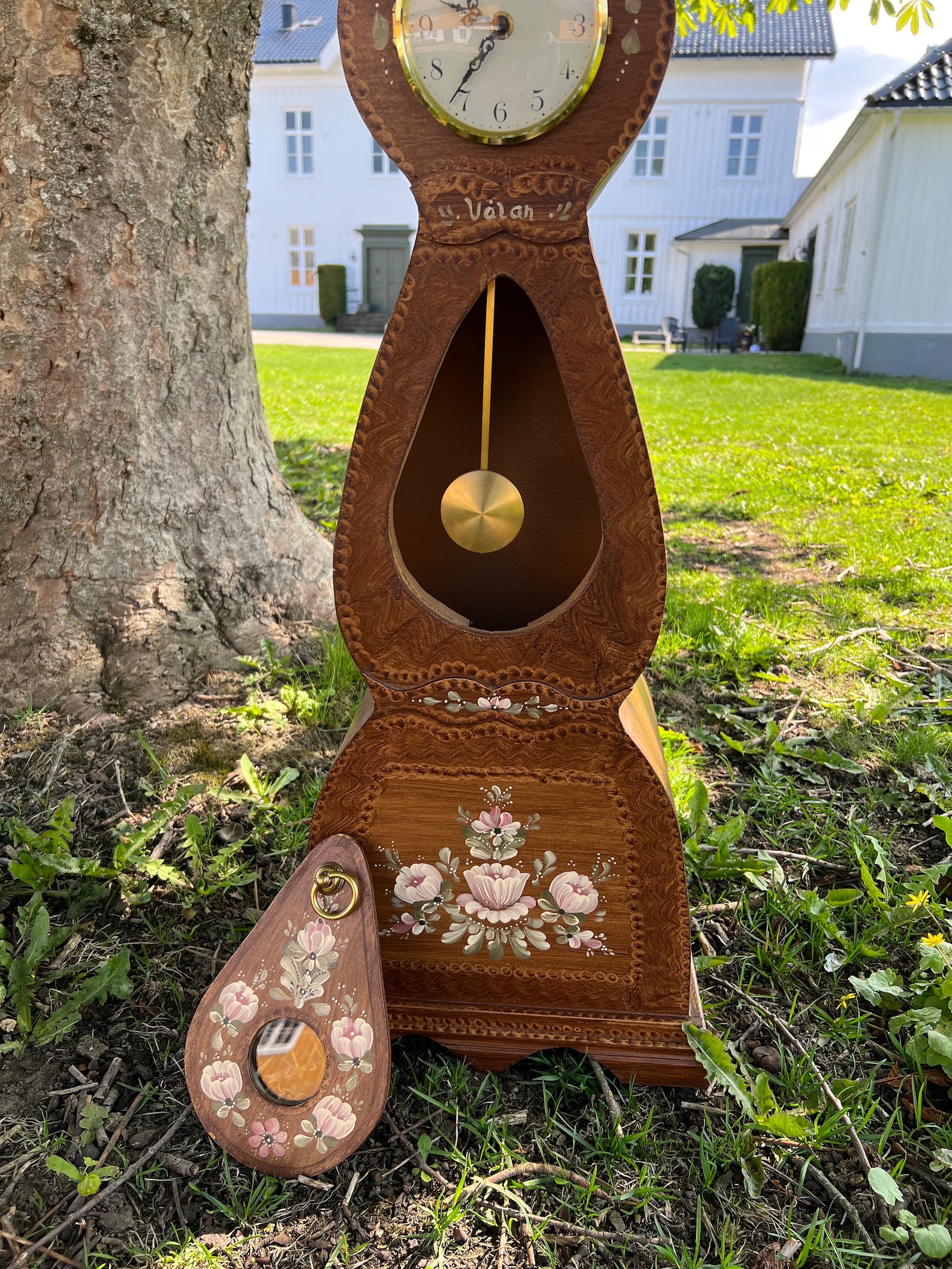 Ca.1970s Norwegian/scandinavian Rosemaling Clock/table Clock, Antique ...