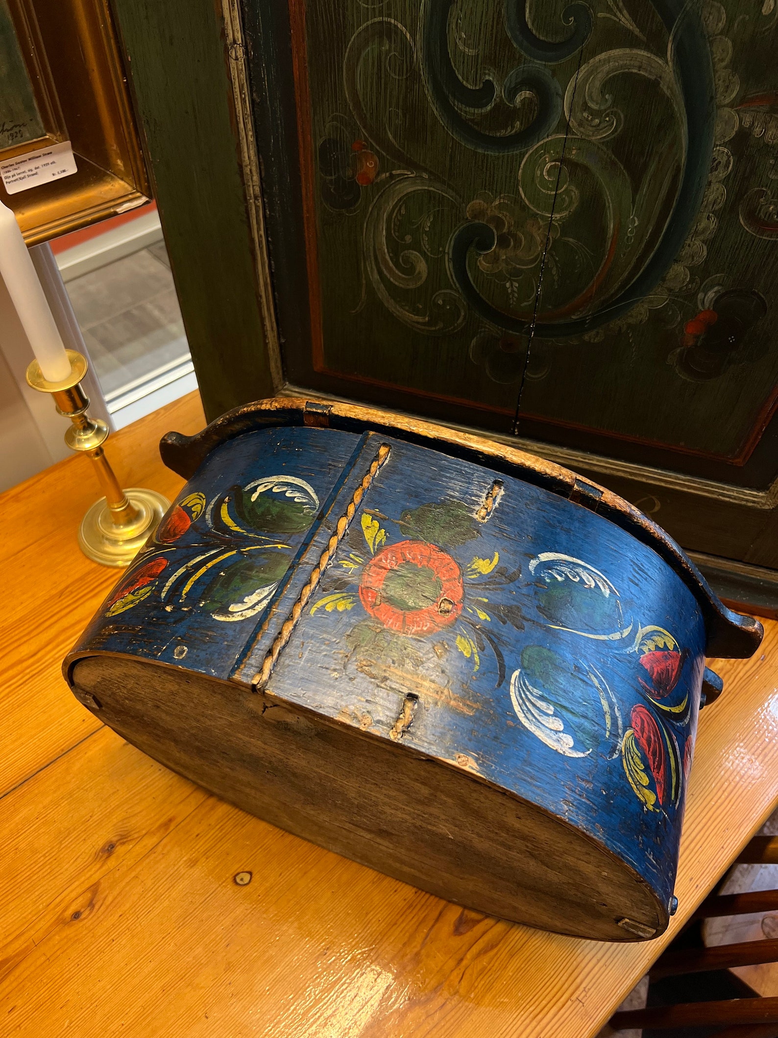 1800s Important Norwegian Tine Box With Original Rosemaling - Etsy