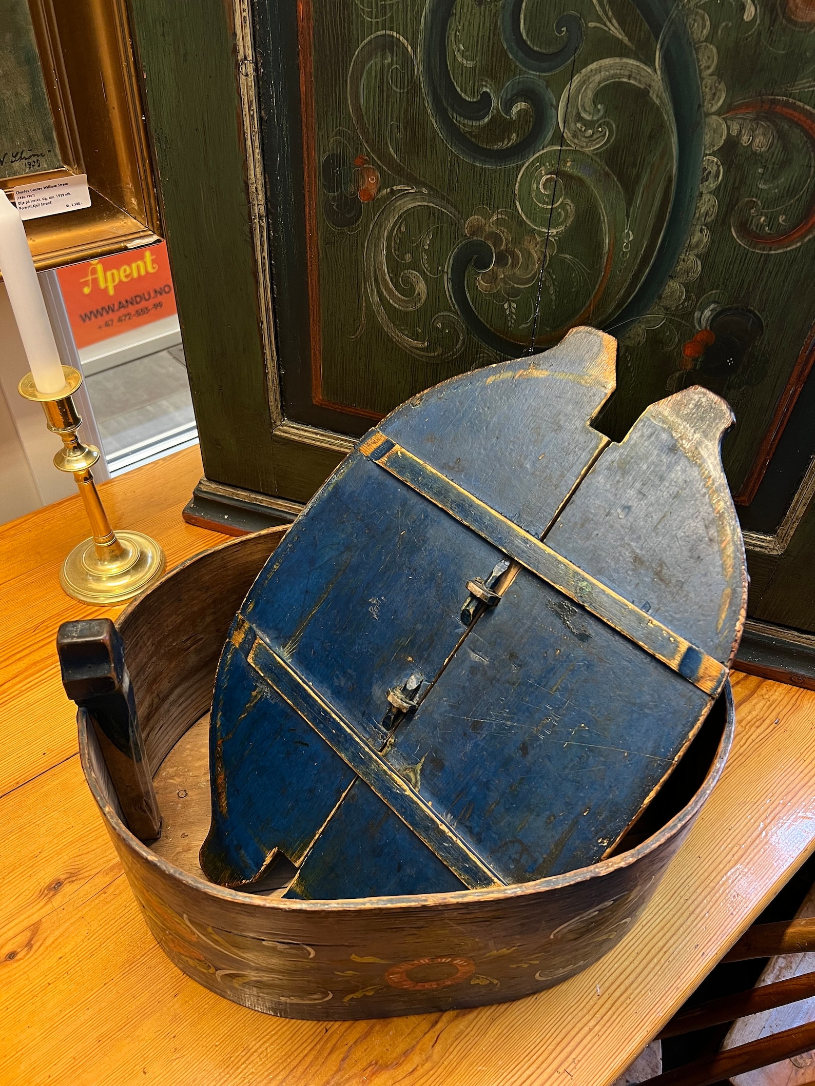 1800s Important Norwegian Tine Box With Original Rosemaling - Etsy