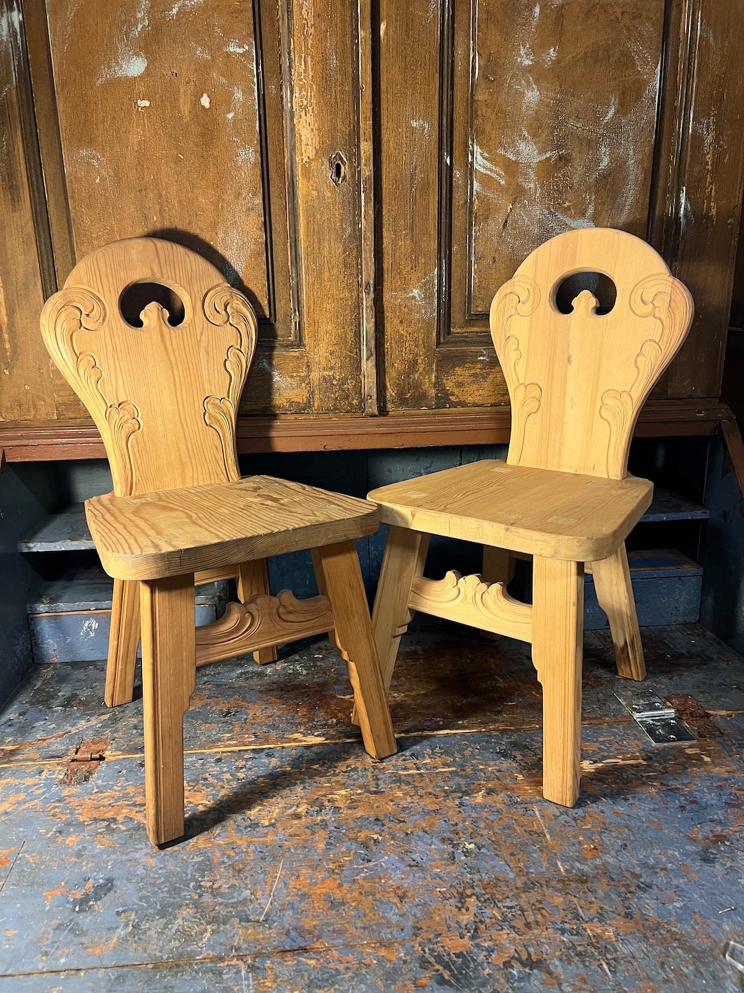 VINTAGE Norwegian Stool/chair, Rustic, Nature Wood, Handcrafted ...