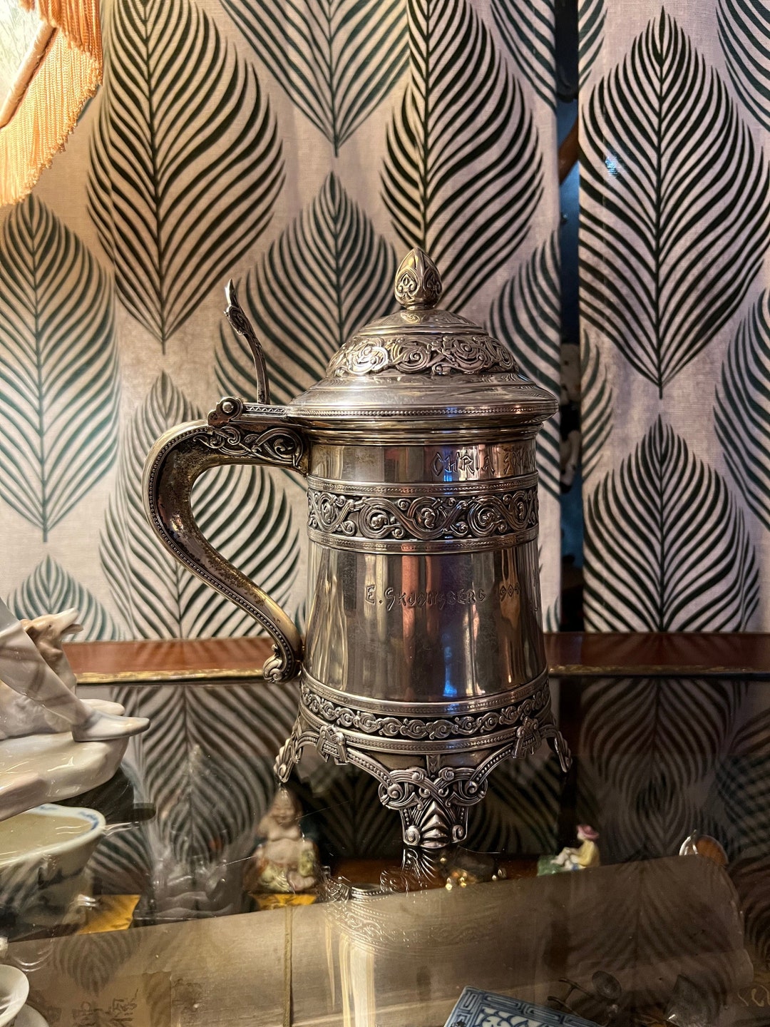 Antique Solid Silver Norwegian Dragon Style Jug / Tankard From 1904 ...