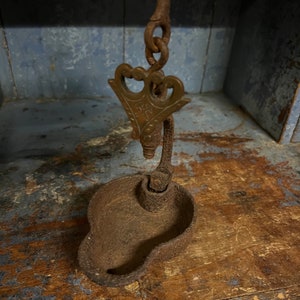 17/1800s RUSTIC Oil Lamp, Primitive Norwegian Antique Hanging Lamp ...