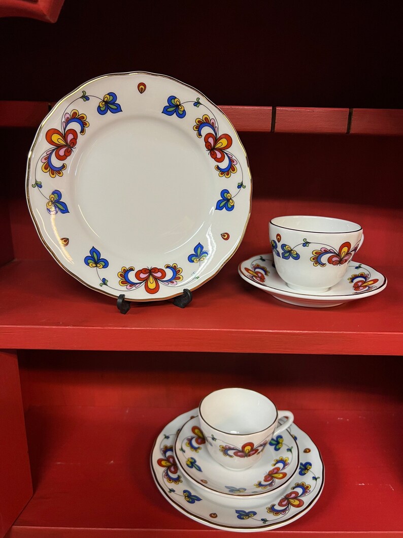 Vintage Norwegian PP Farmers Rose Coffee/ Tea/ Breakfast Set - Etsy