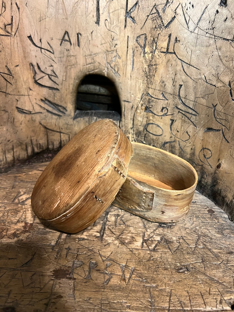 17/1800s Antique Tine Box From Norway RUSTIC Bentwood - Etsy