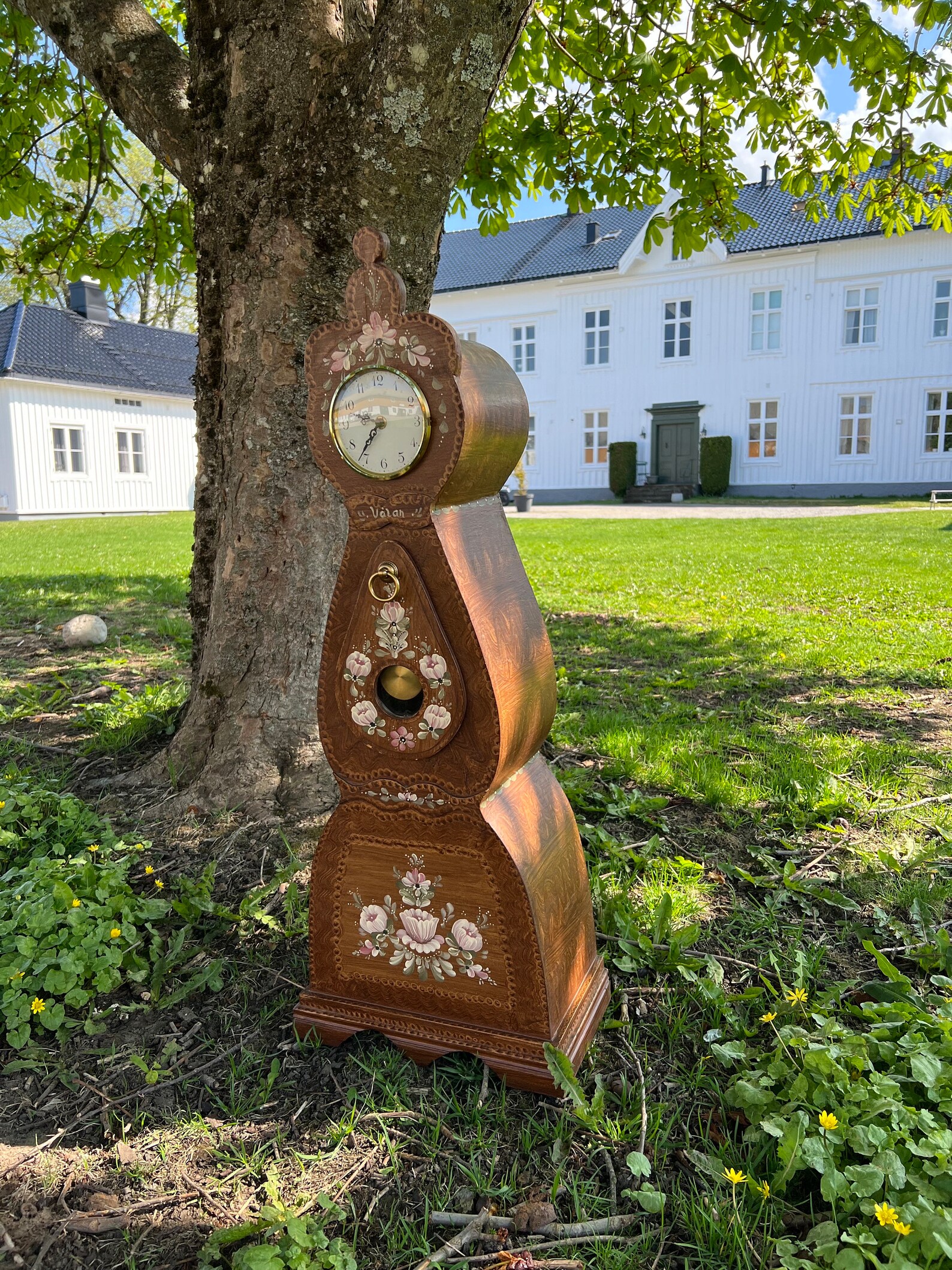 Ca.1970s Norwegian/scandinavian Rosemaling Clock/table Clock, Antique ...