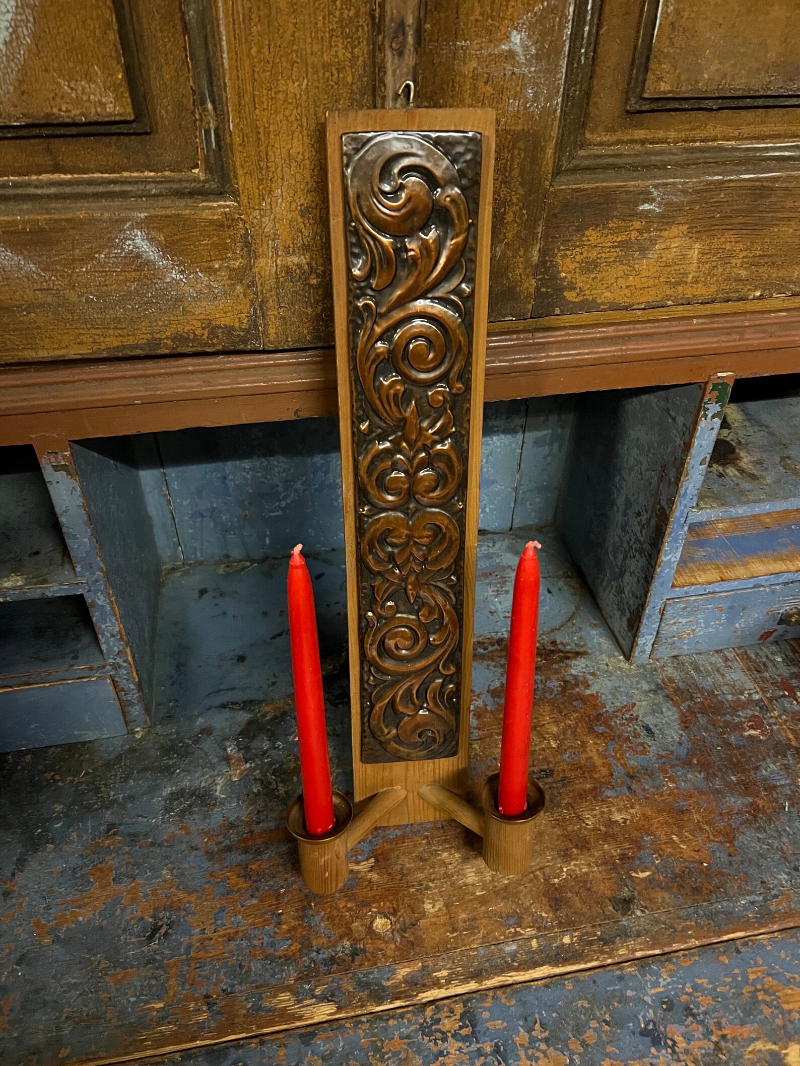 Vintage Norwegian Candle Sconce, Candlestick Wall Sconce From Telemark ...