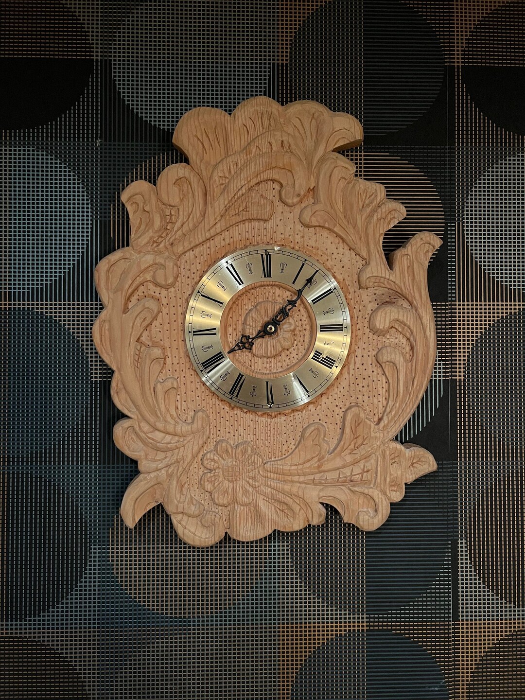 1995 LARGE Hand Carved Wall Clock From Telemark, Norwegian Handcrafted ...