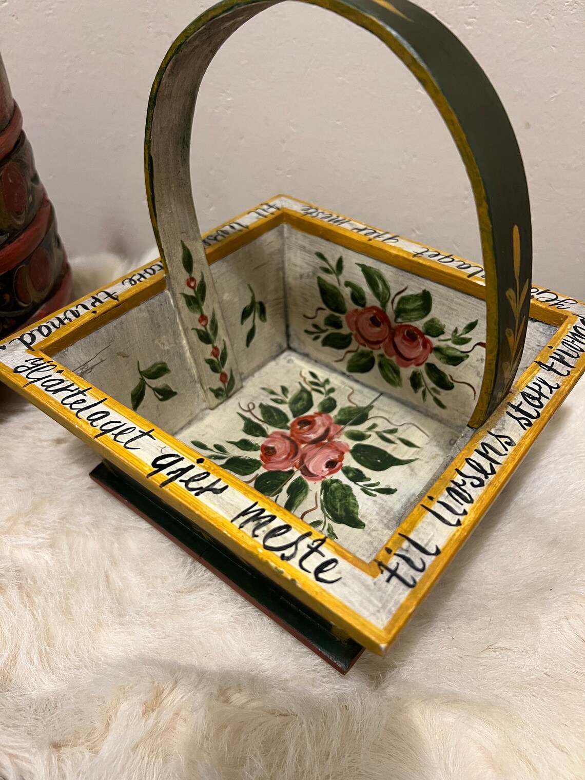 Vintage Handcrafted RUSTIC Basket With Beautiful Patina, Country ...