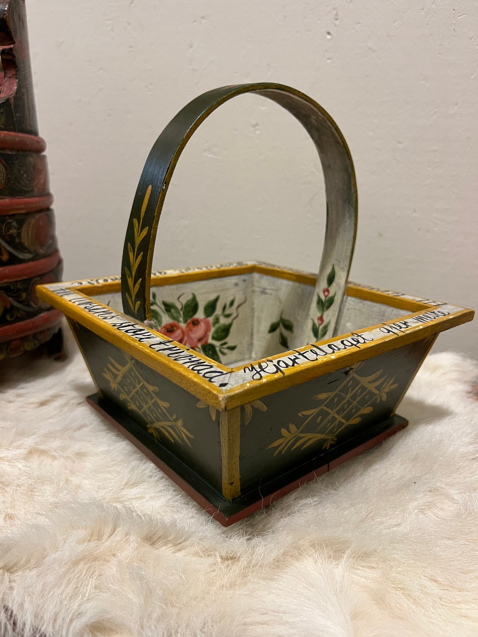 Vintage Handcrafted RUSTIC Basket With Beautiful Patina - Etsy