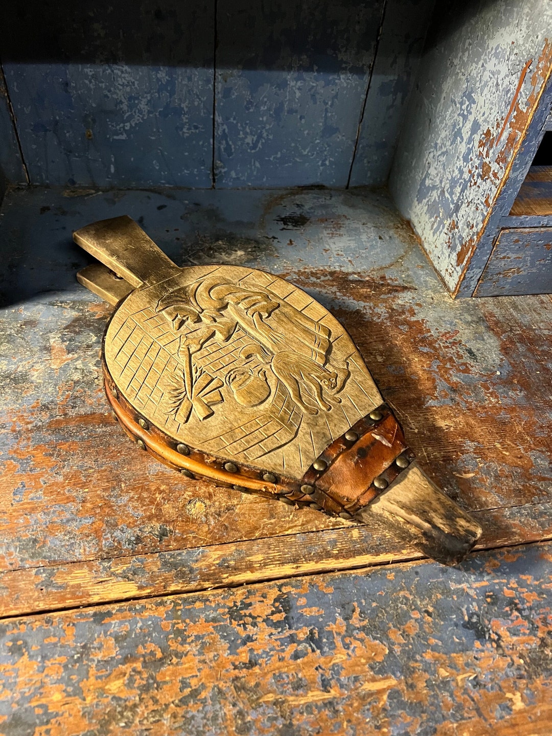 1920/30s Unique Fireplace Bellows/ Blower Norwegian Folkart With Hand ...