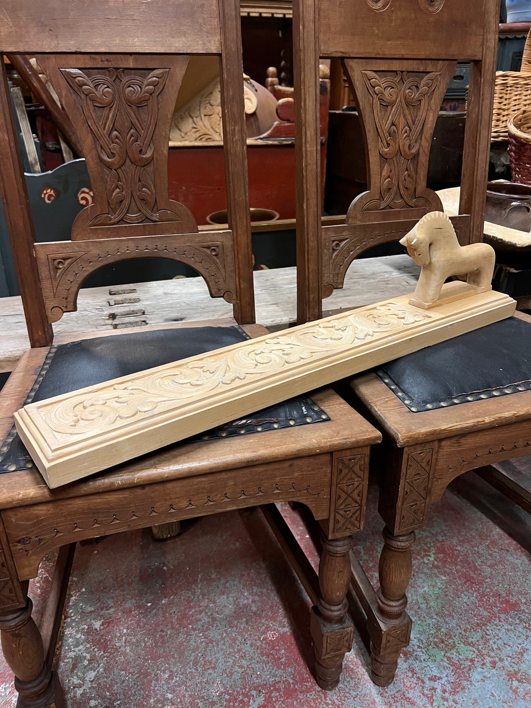1980s' Vintage Norwegian Mangle Board With Nice Carving, Folkart From ...