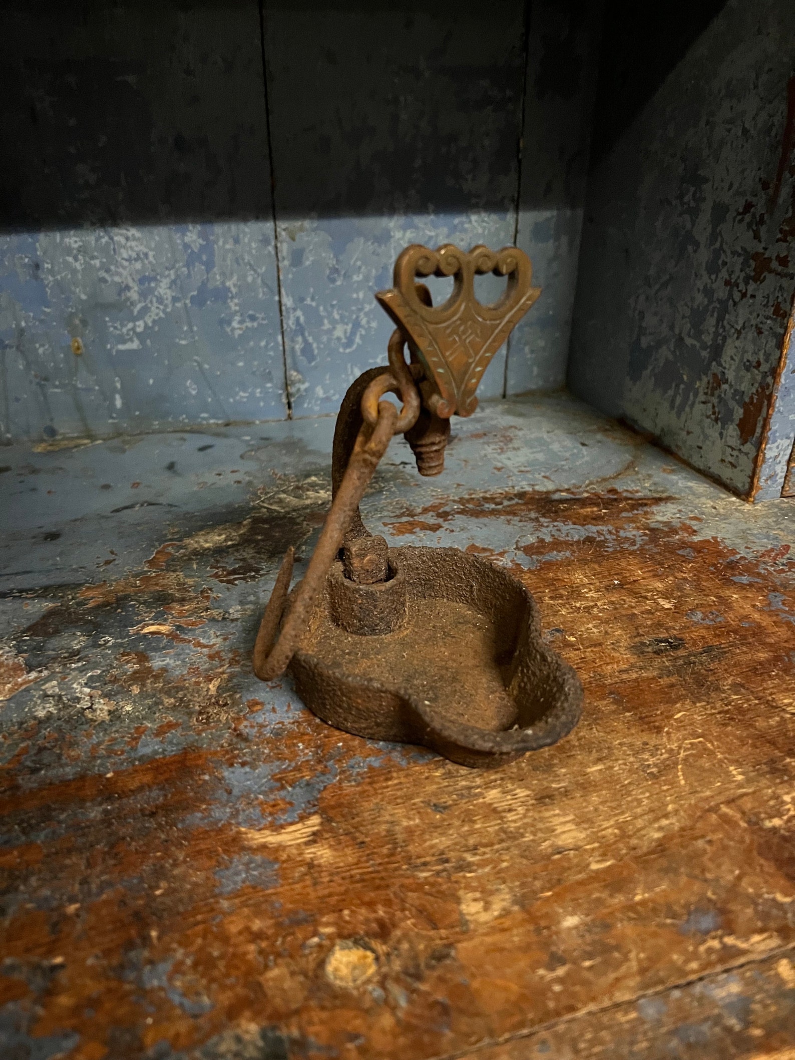17/1800s RUSTIC Oil Lamp, Primitive Norwegian Antique Hanging Lamp ...
