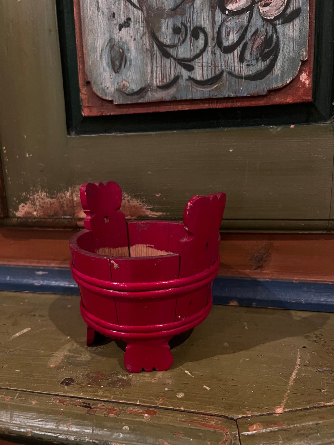 Antique Handcarved Amber/ Butter Bucket From Telemark Norway ...