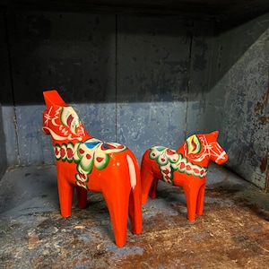 3 Pc DALA Horse Swedish/scandinavian Handcrafted and Painted Folk Art ...