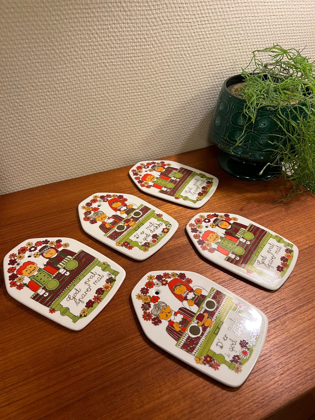 1970's Turi Design Figgjo Flint Norway "folklore" Butter Plates/bread ...