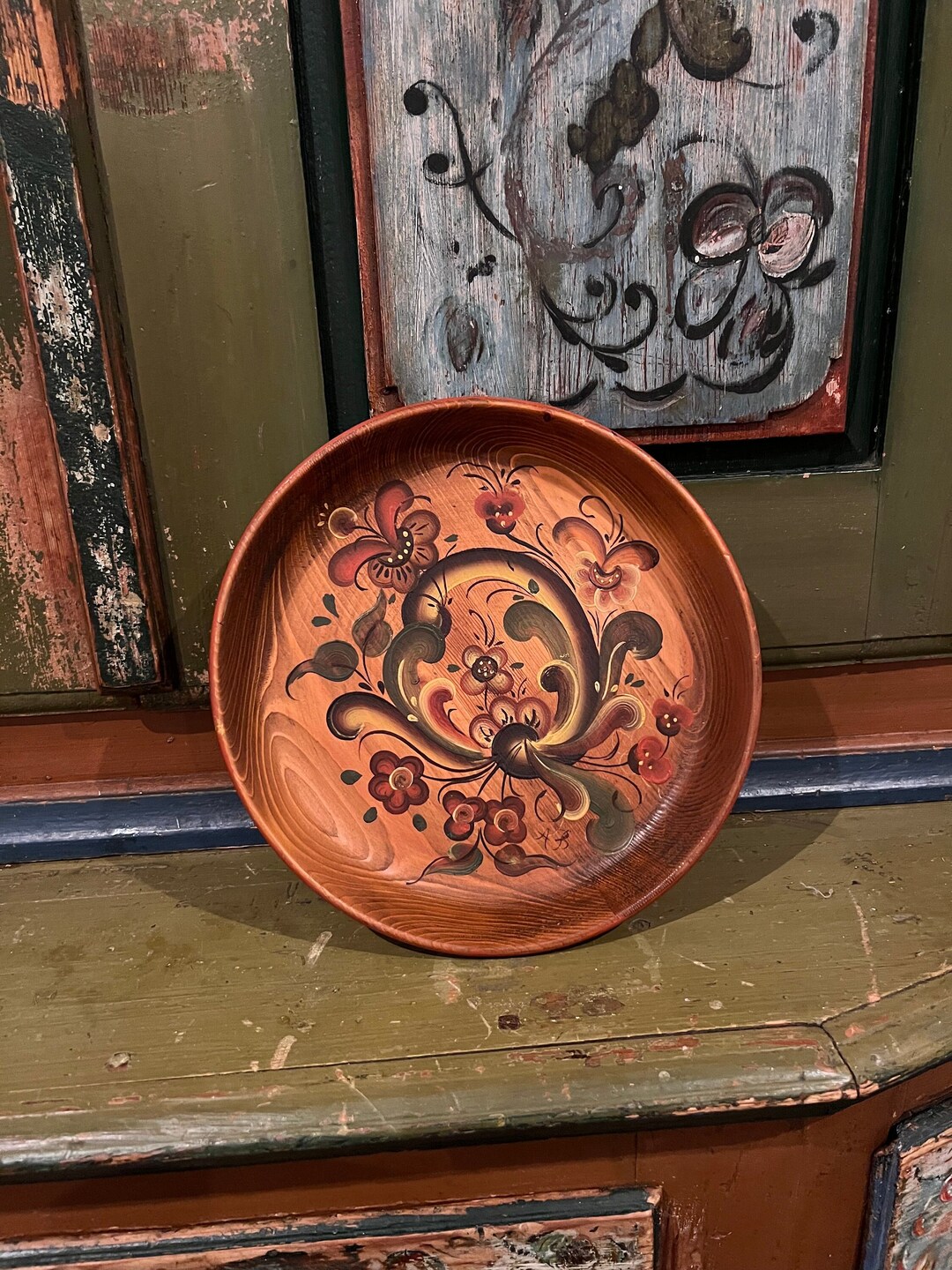 Vintage Norwegian Rosemaling Plate/wall Decor From Telemark, Norway ...