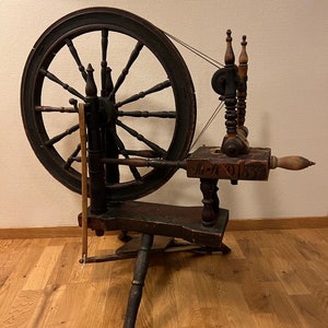 1834 Primitive Antique Spinning Wheel/yarn Winder, Wooden Tool ...