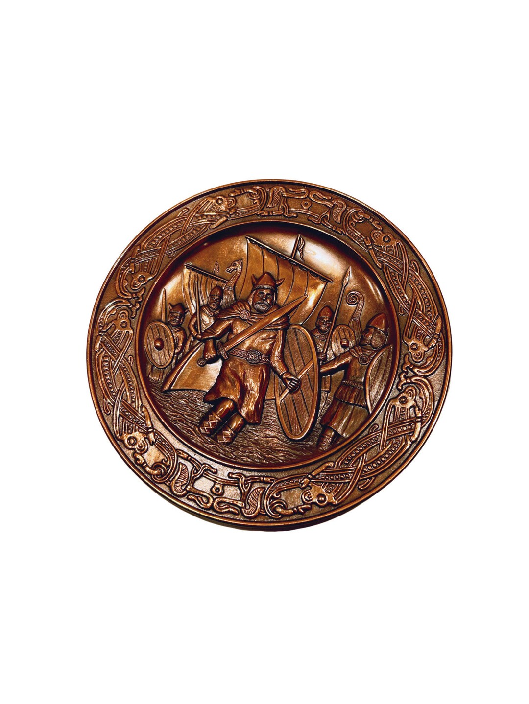 Vintage C.1970s Viking Plate, Dragon Style, Traditional Norwegian ...