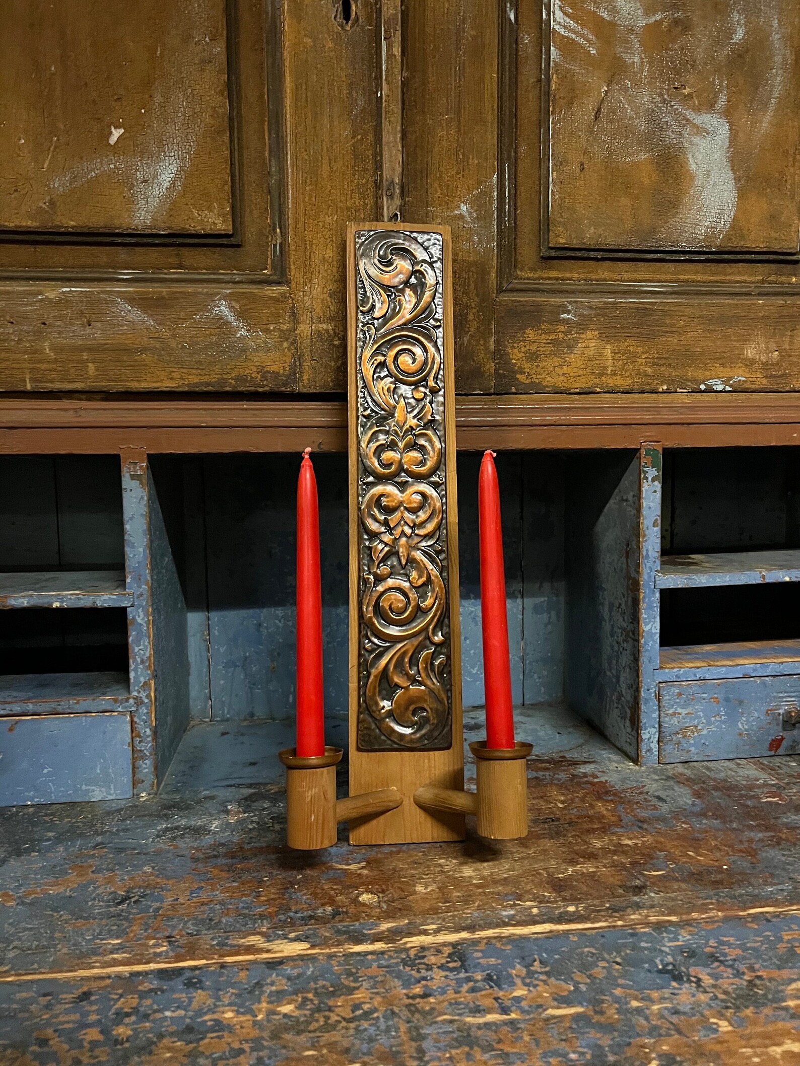 Vintage Norwegian Candle Sconce, Candlestick Wall Sconce From Telemark ...