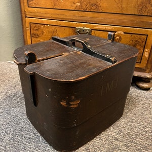 1800s' Antique Tine Box From Norway, Norwegian Folk Art, Handmade/ Hand ...