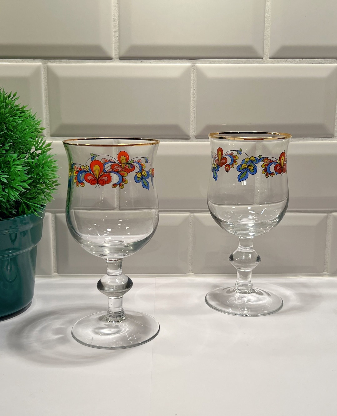 RARE Magnor Farmers Rose Wine /red Wine/ Beer Glass Norwegian Porsgrund ...