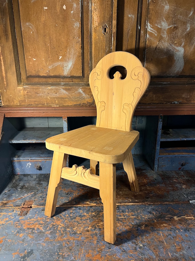 VINTAGE Norwegian Stool/chair, Rustic, Nature Wood, Handcrafted ...