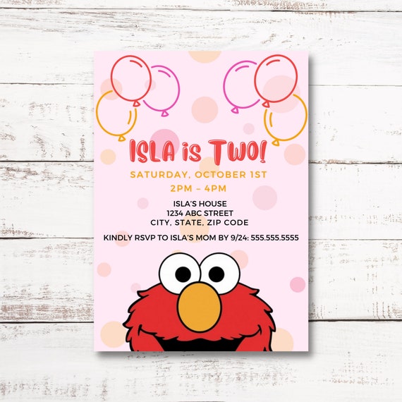 Elmo 1st Birthday Invitations Printable