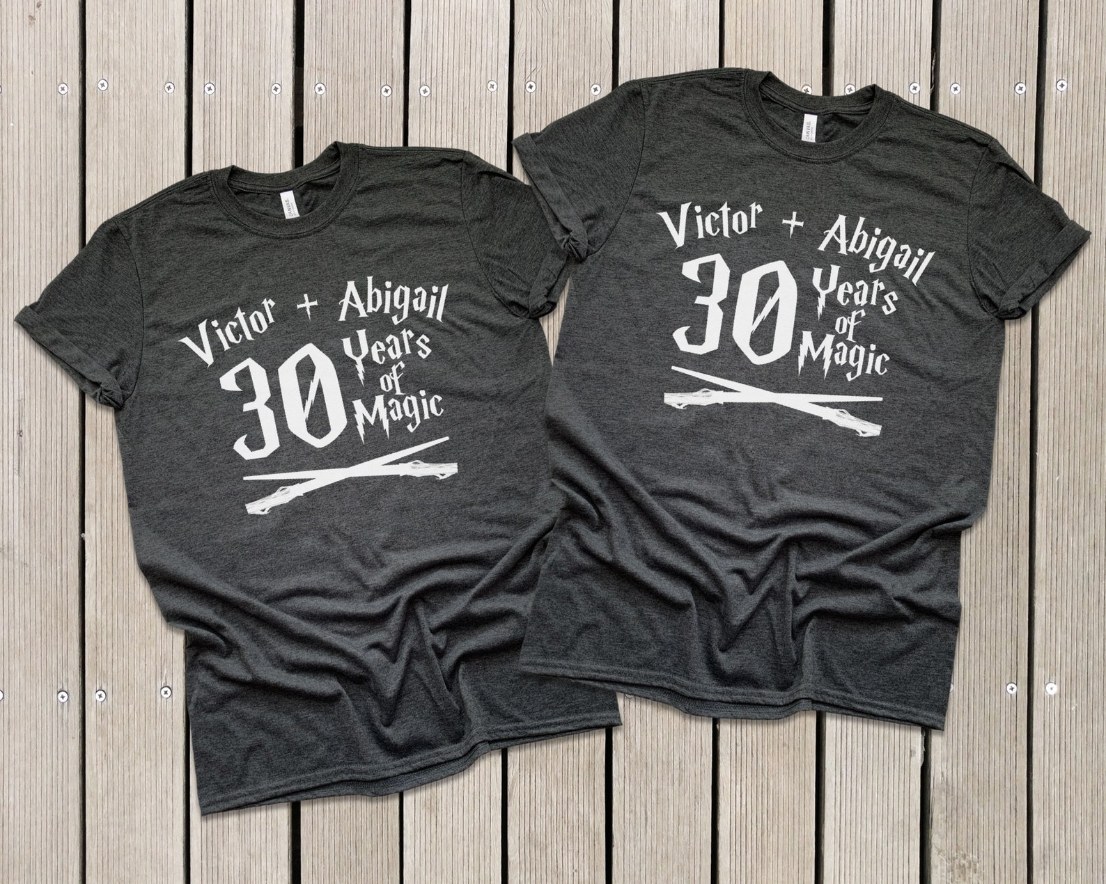 Years of Magic Customized Anniversary Shirts, Personalized Couples Tees ...