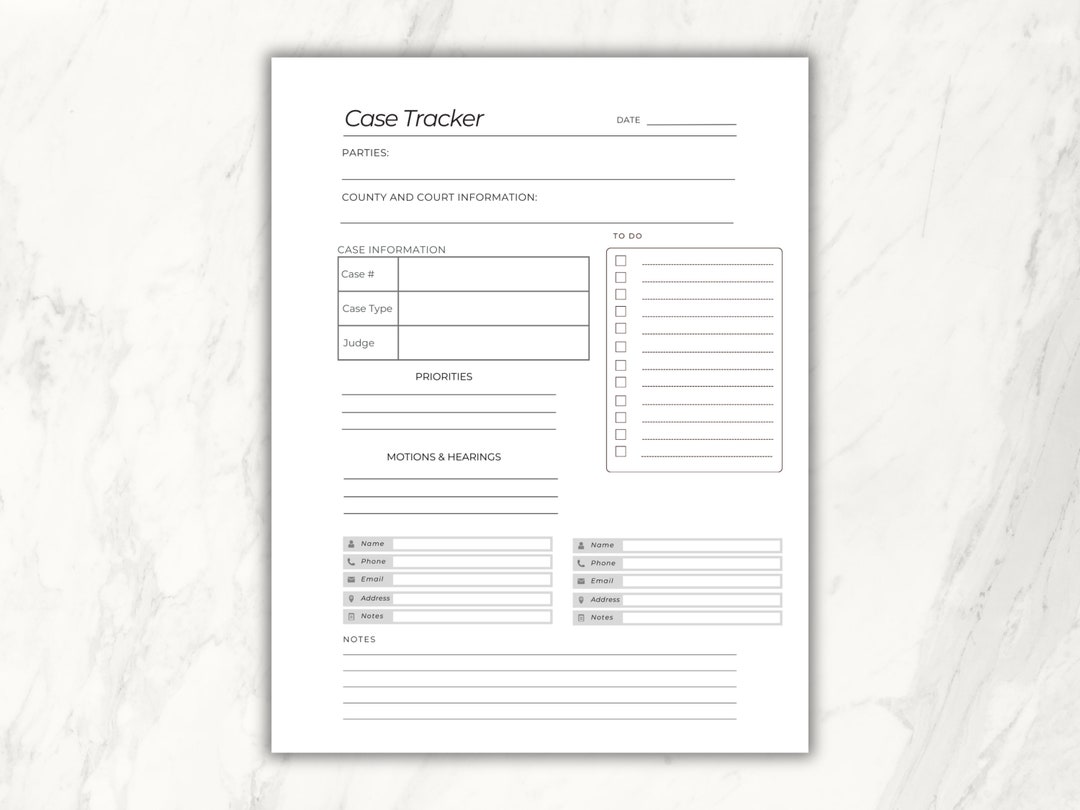 Case Tracker Organizer - Etsy