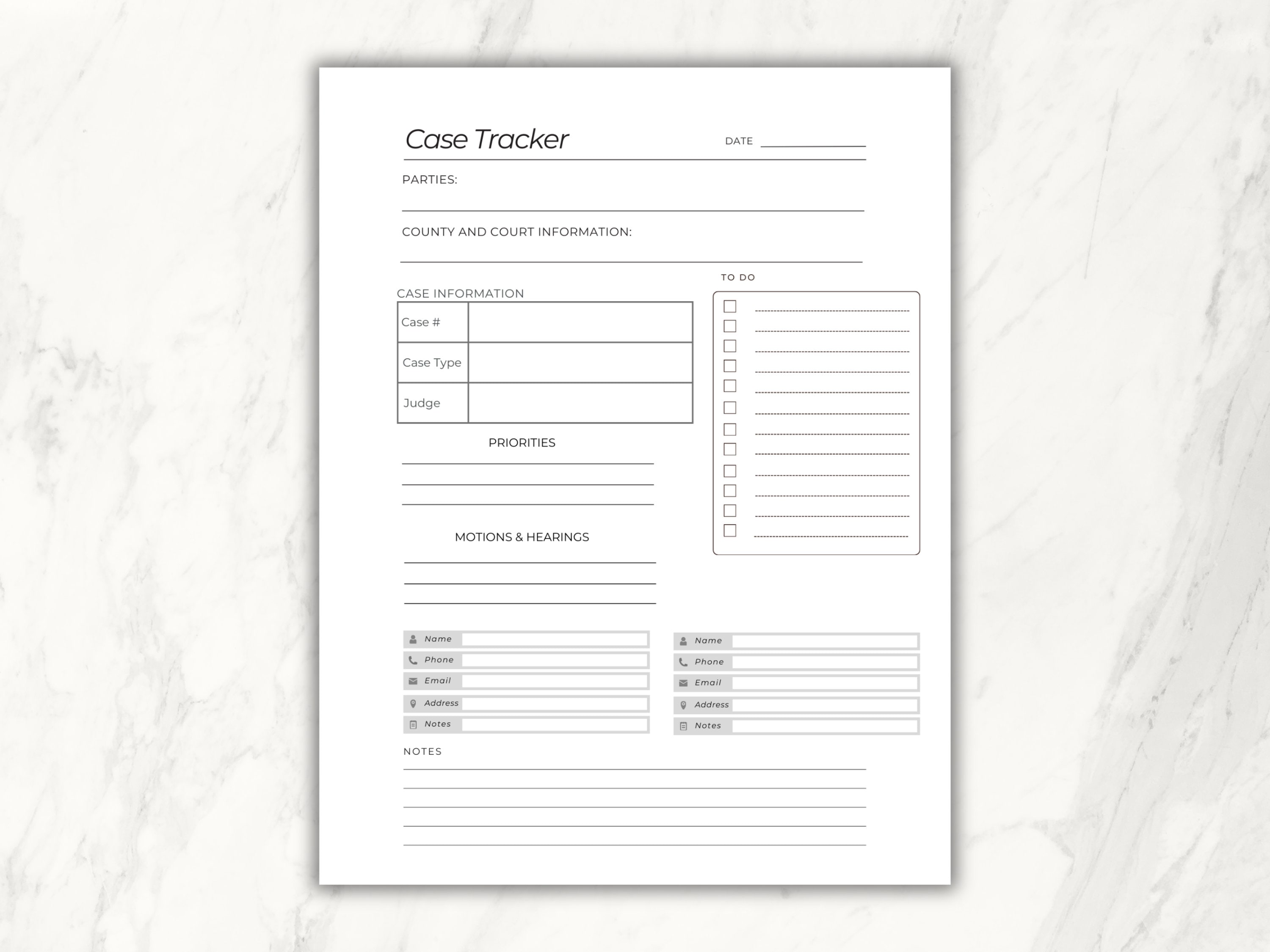 Case Tracker Organizer - Etsy