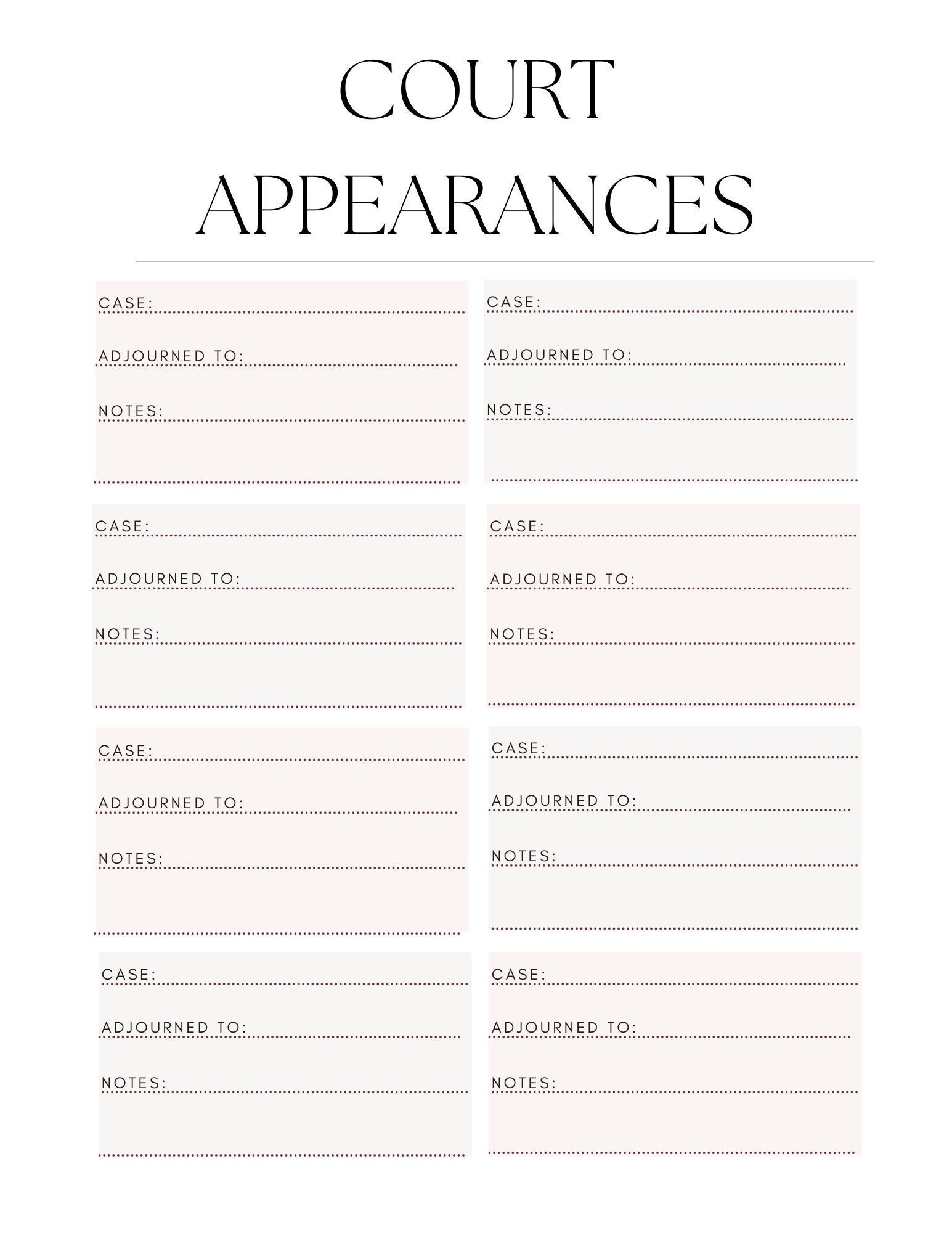 Case Organizer Bundle (organization Paperwork for Attorneys and ...